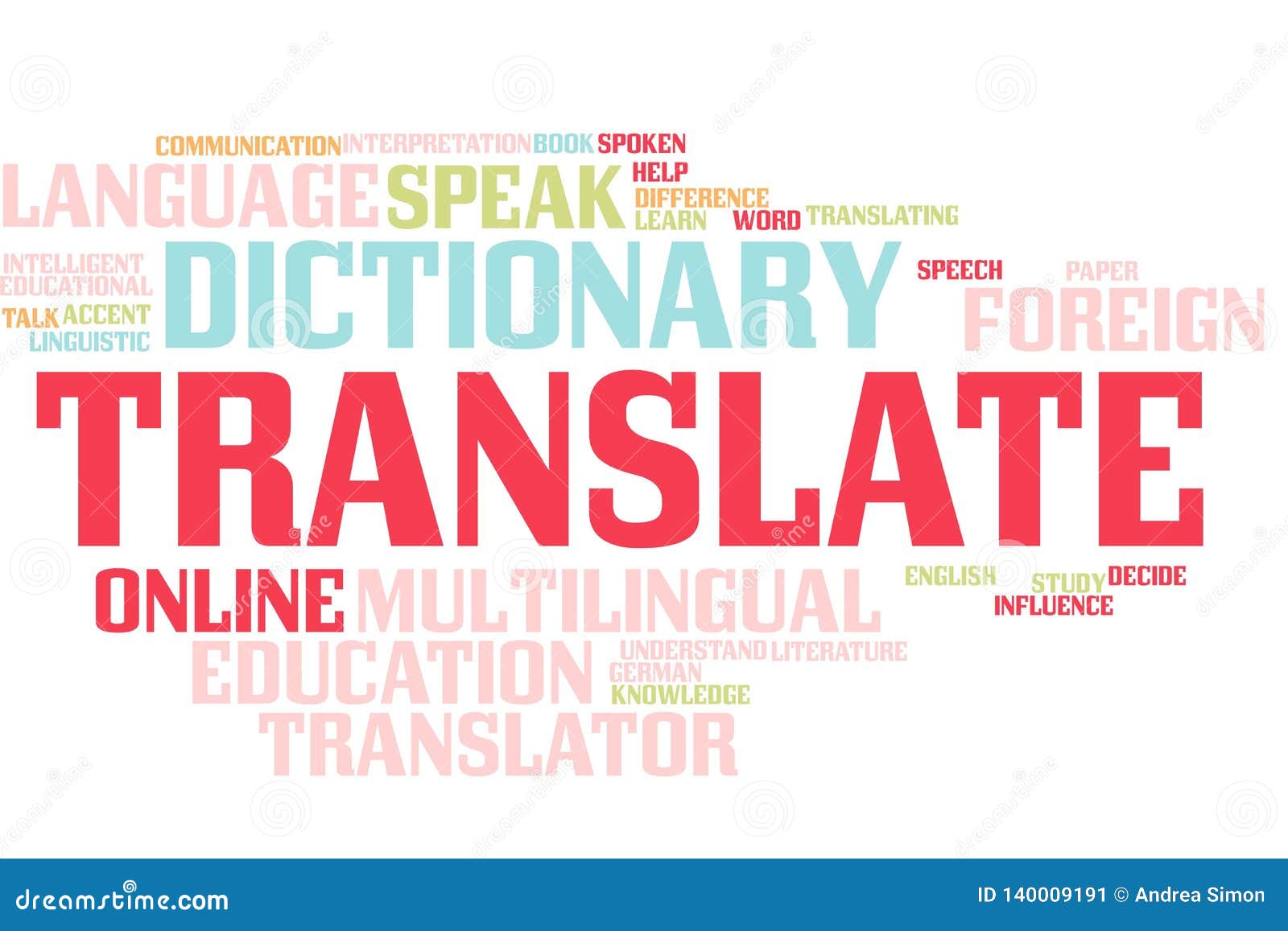 Translate word cloud stock illustration. Illustration of brain - 140009191
