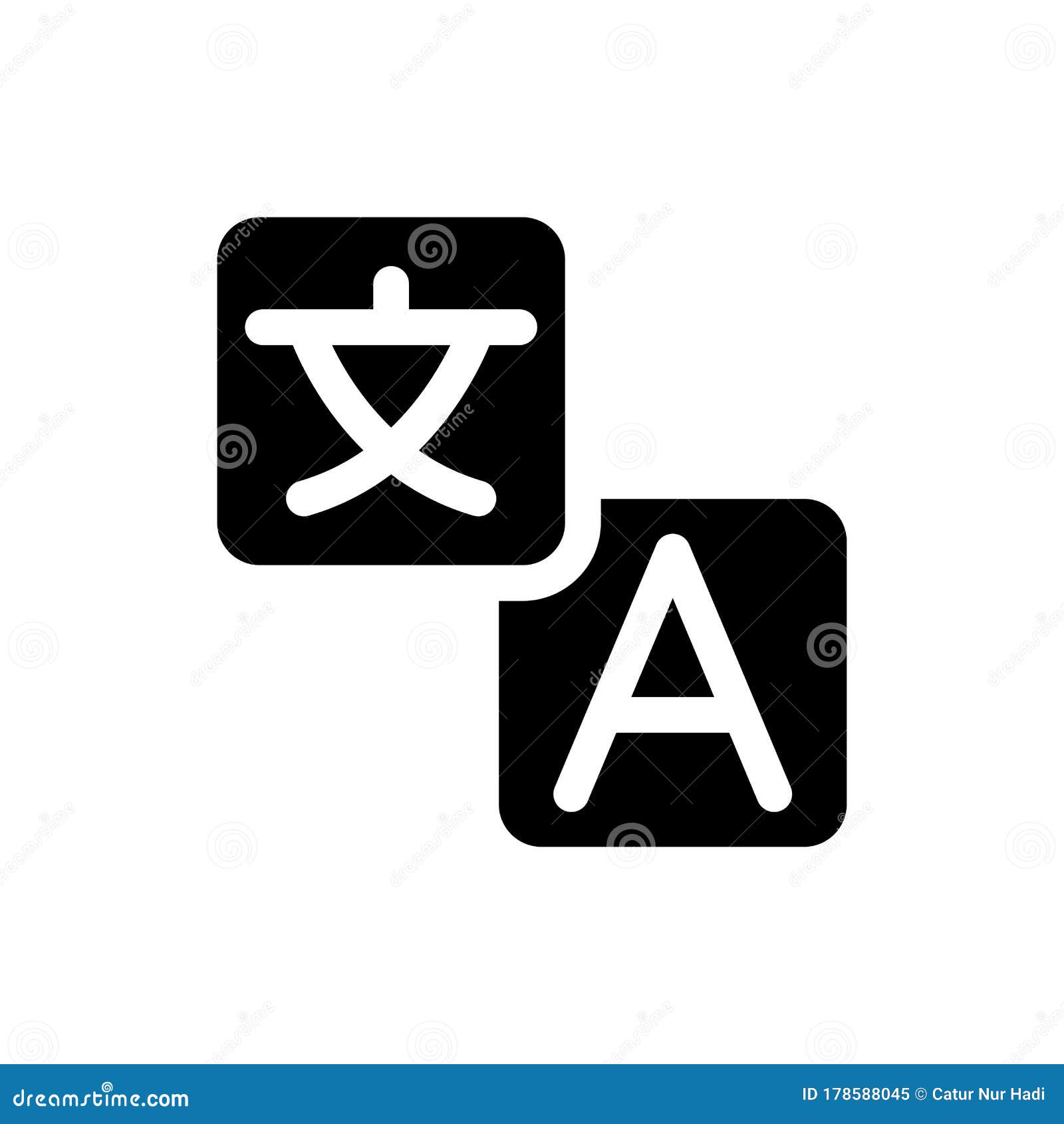 Translator Icon Flat Vector Template Design Trendy Stock Illustration ...