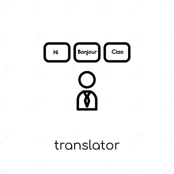 Translator Icon. Trendy Modern Flat Linear Vector Translator Icon on ...