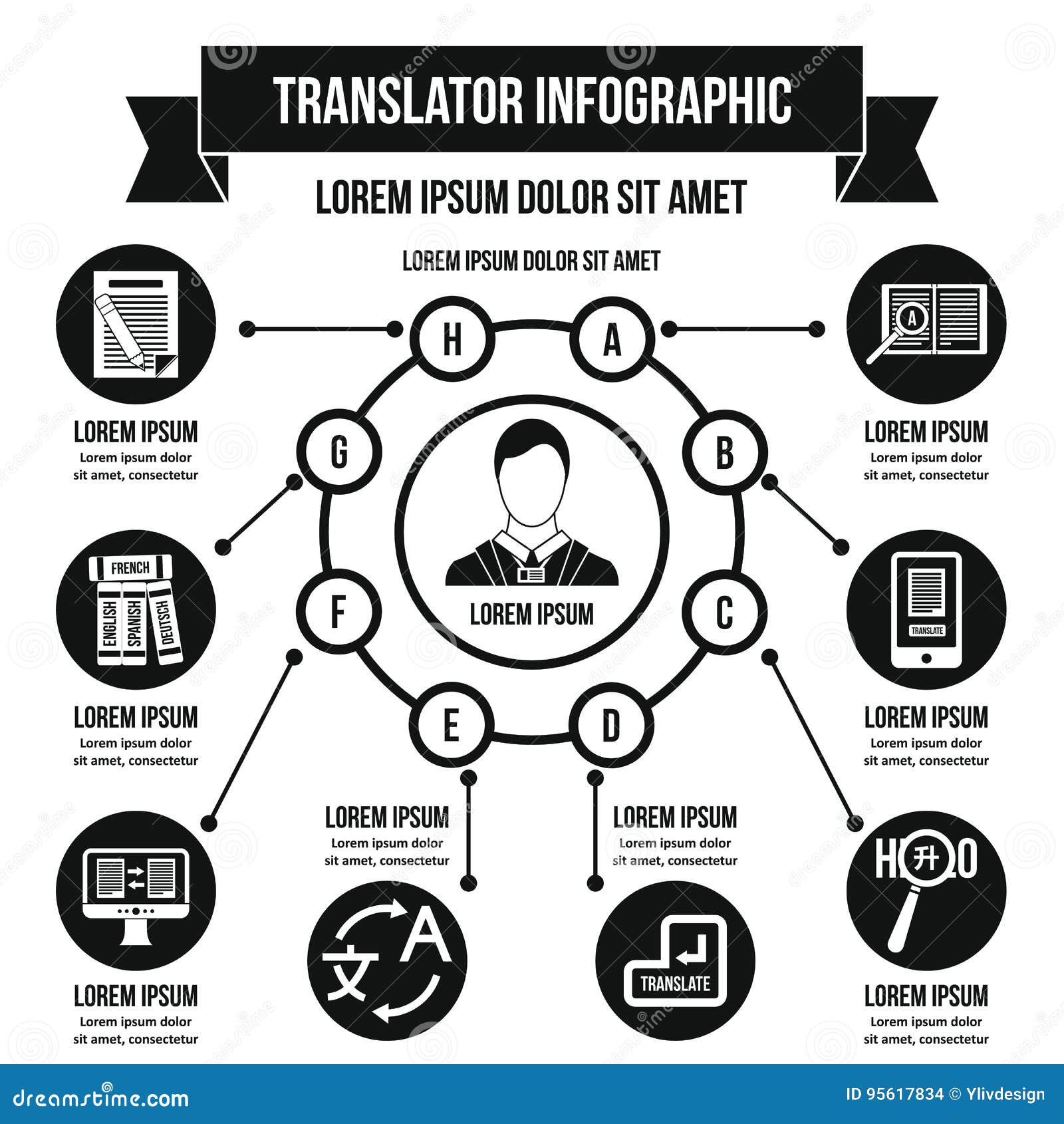 Translator Infographic Concept, Simple Style Stock Vector ...