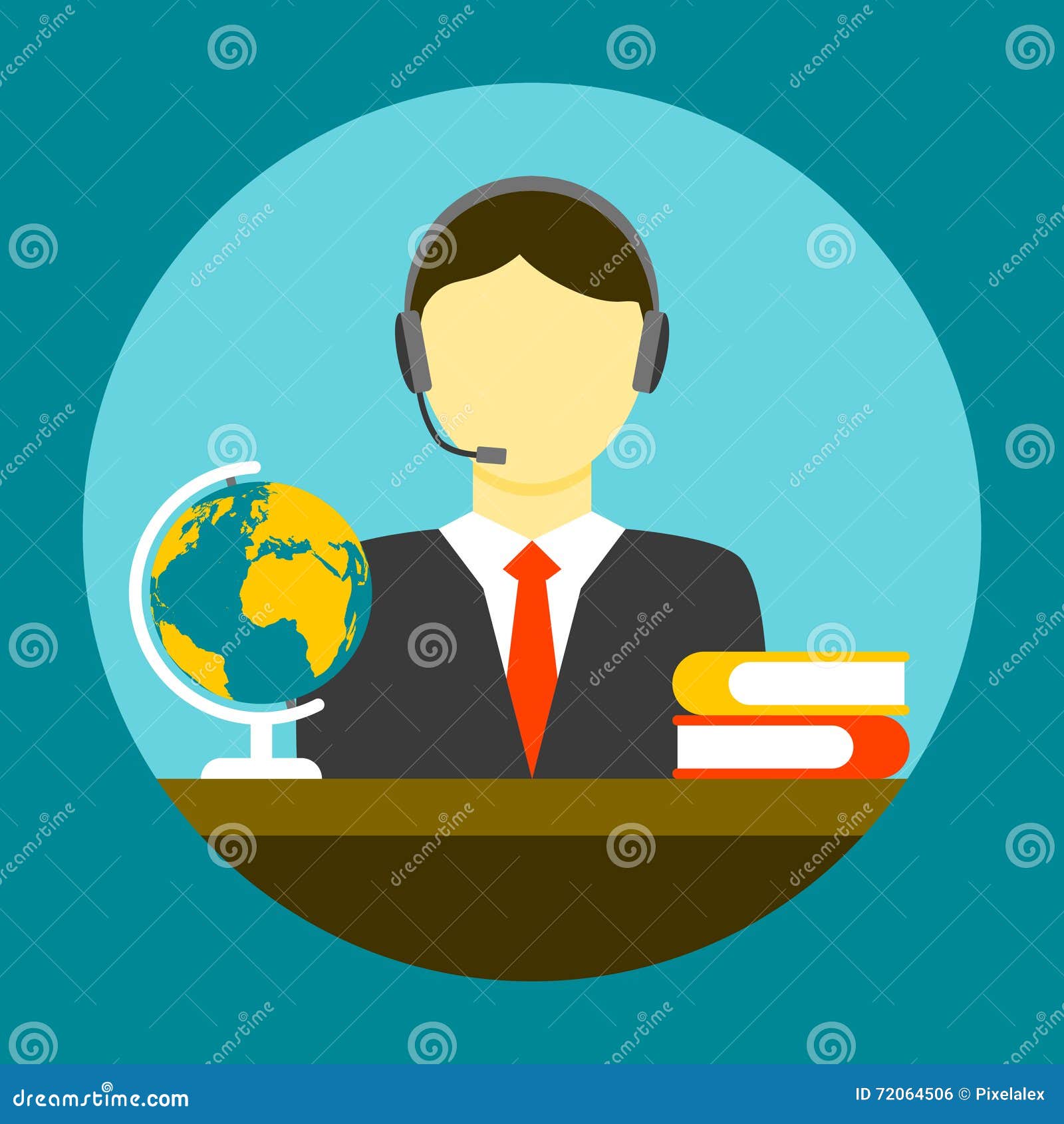 Translator man flat icon stock vector. Illustration of translation ...