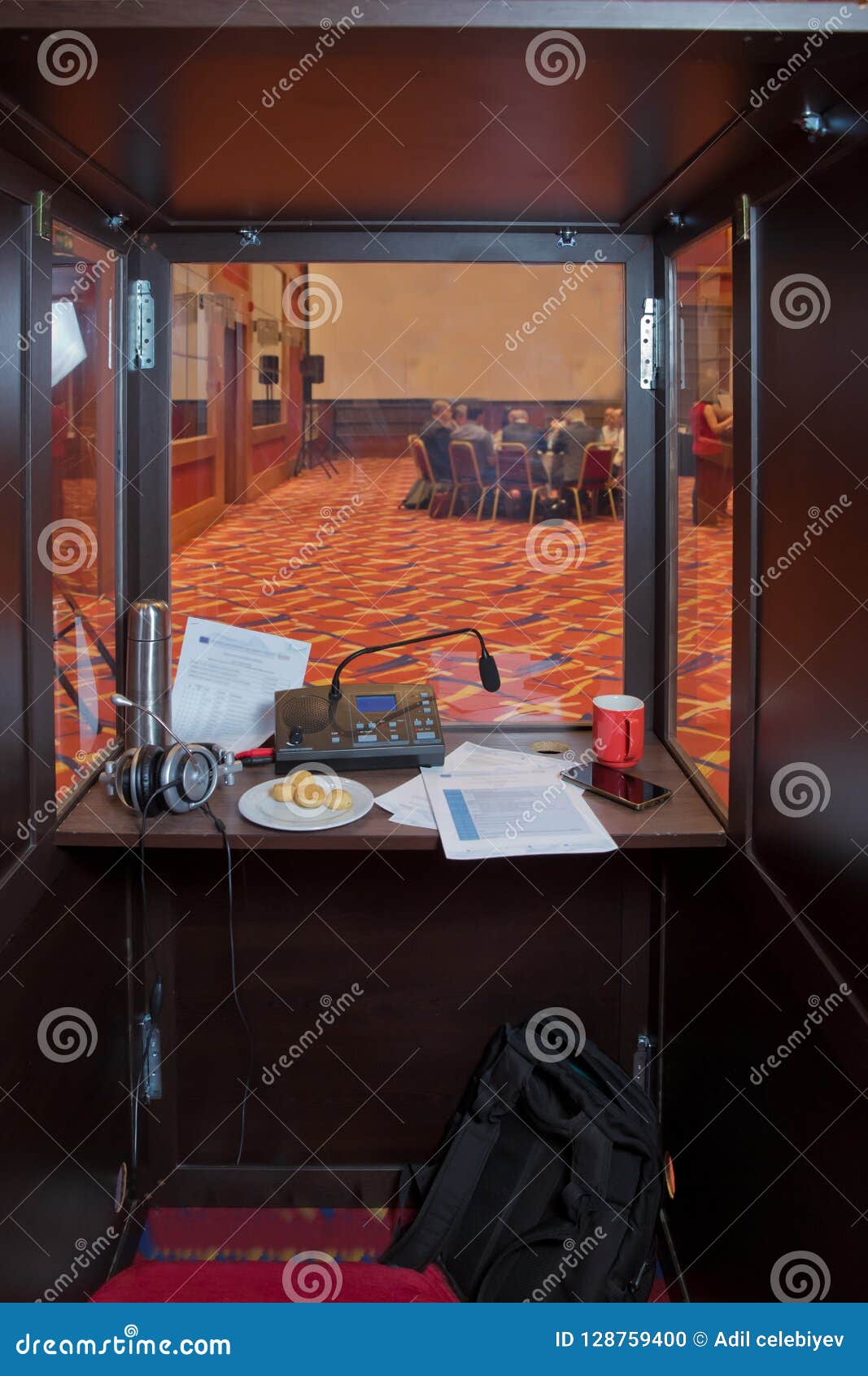 Translator Room . Translators Cubicle . Interpreting - Microphone And ...