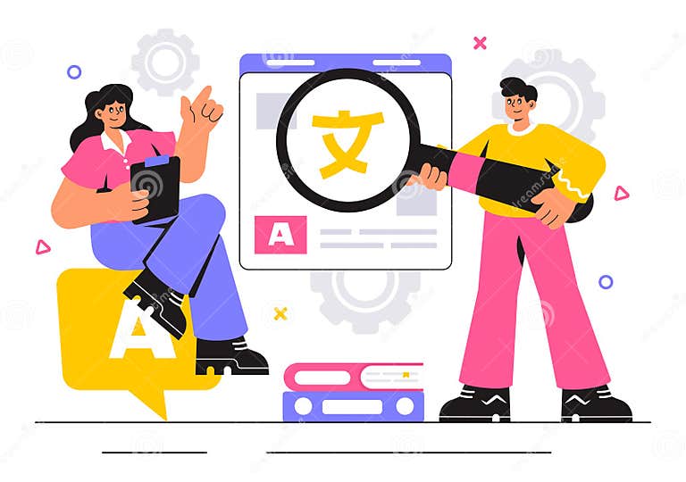 Translator Service Vector Illustration Featuring Multilanguage ...