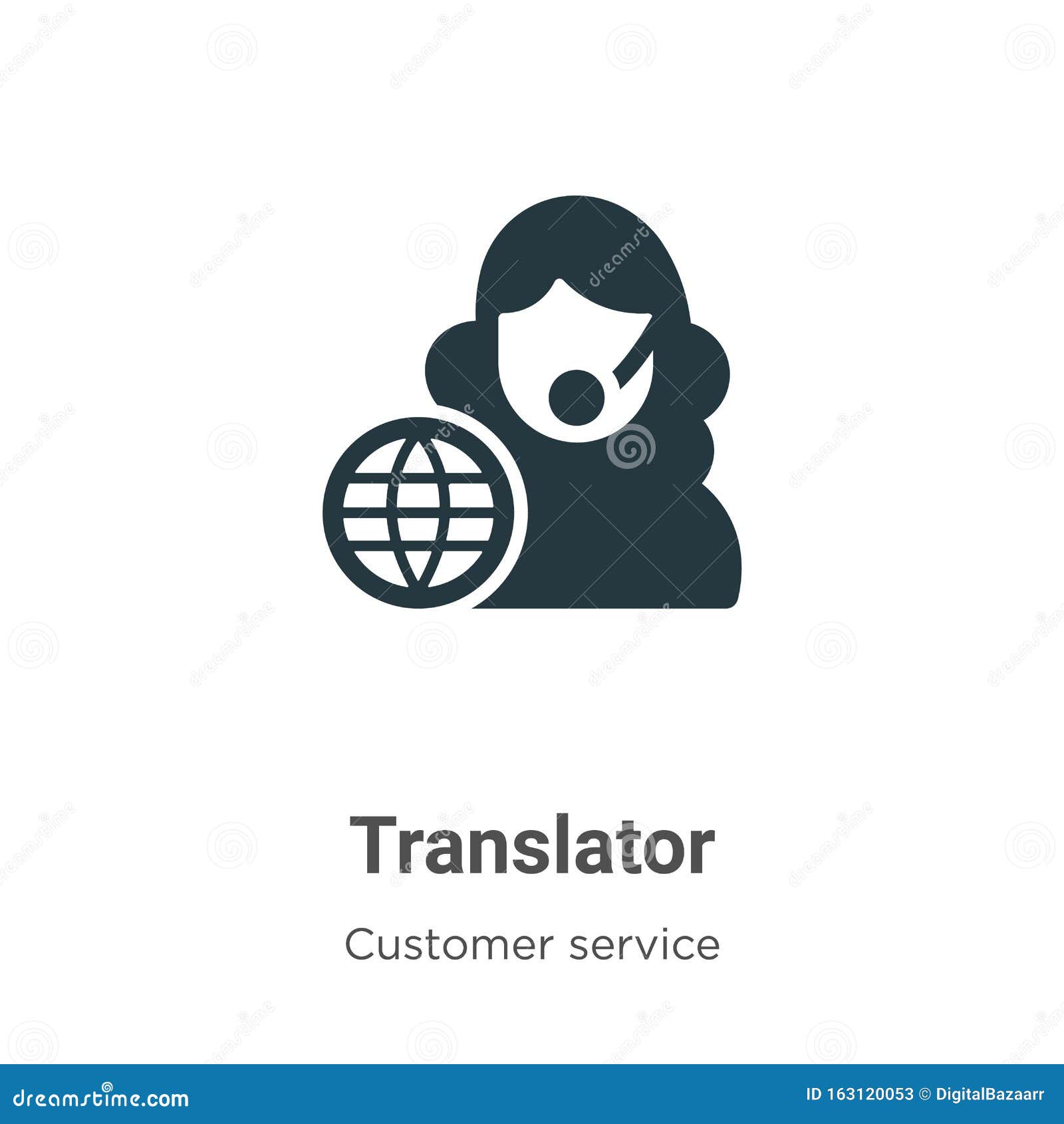 Translator Vector Icon on White Background. Flat Vector Translator Icon ...