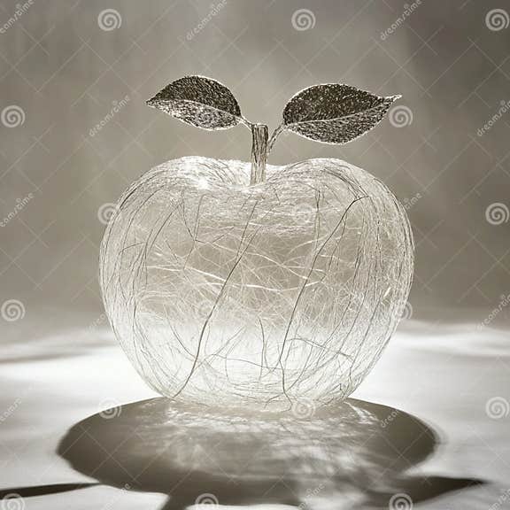 Translucent Apple with Gradient Shadow. Artificial Intelligence. Stock ...