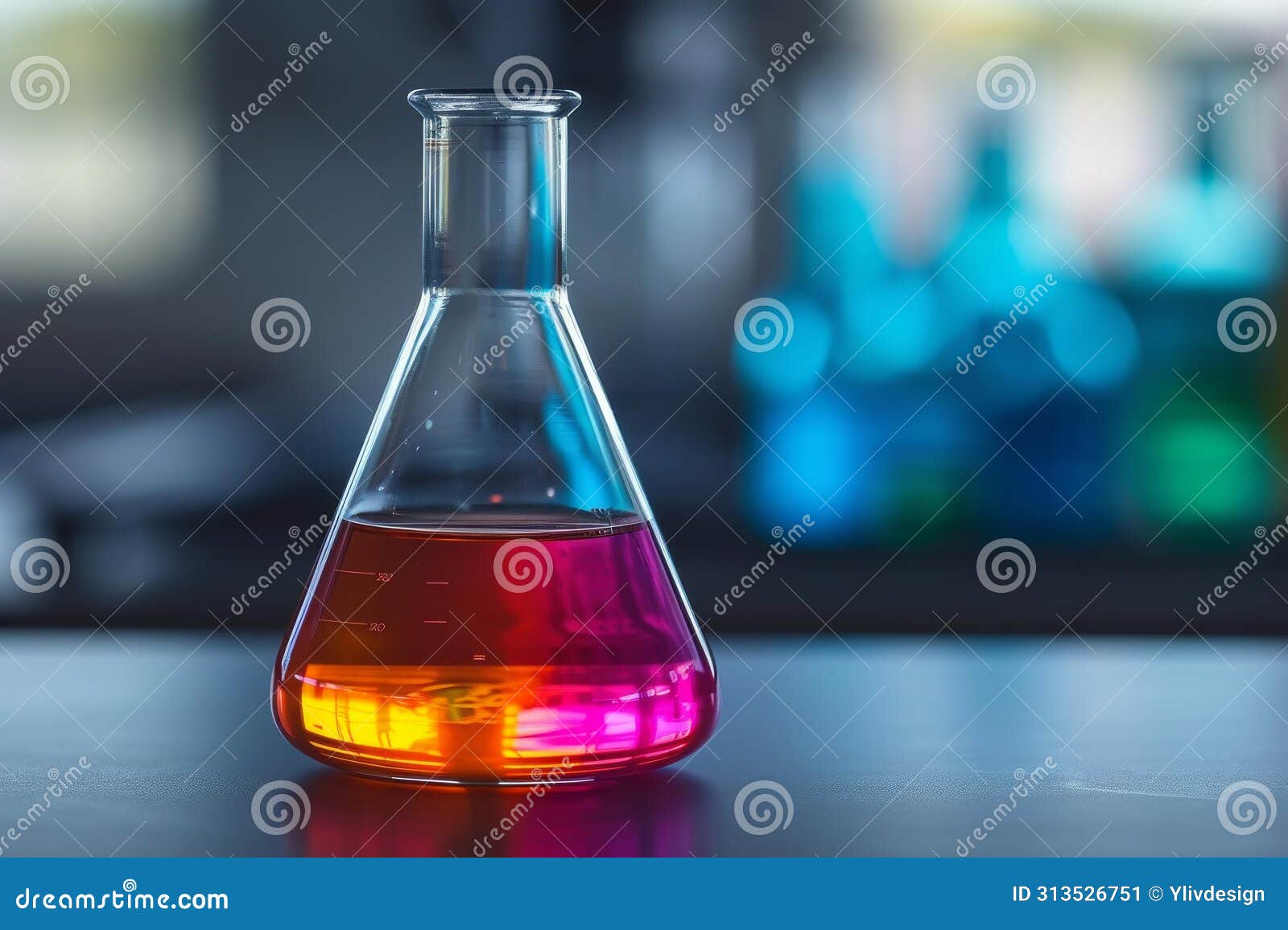 Translucent Beaker Colored Liquid. Generate Ai Stock Image - Image of ...