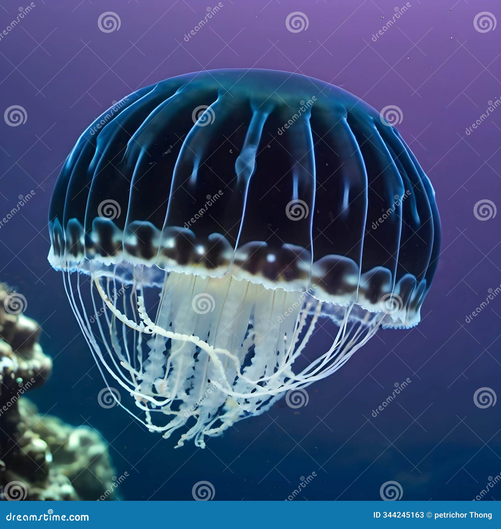 Translucent Beauty: Spot Jellyfish Underwater Royalty-Free Stock Photography | CartoonDealer.com ...