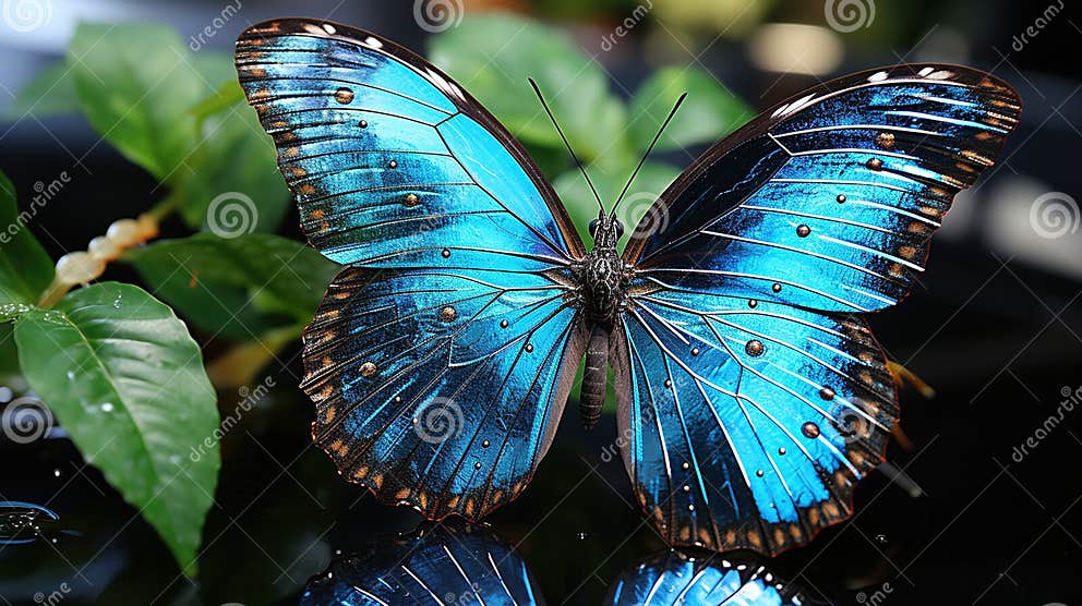 Translucent Blue Butterfly Effect on Blurry Background Stock Photo ...
