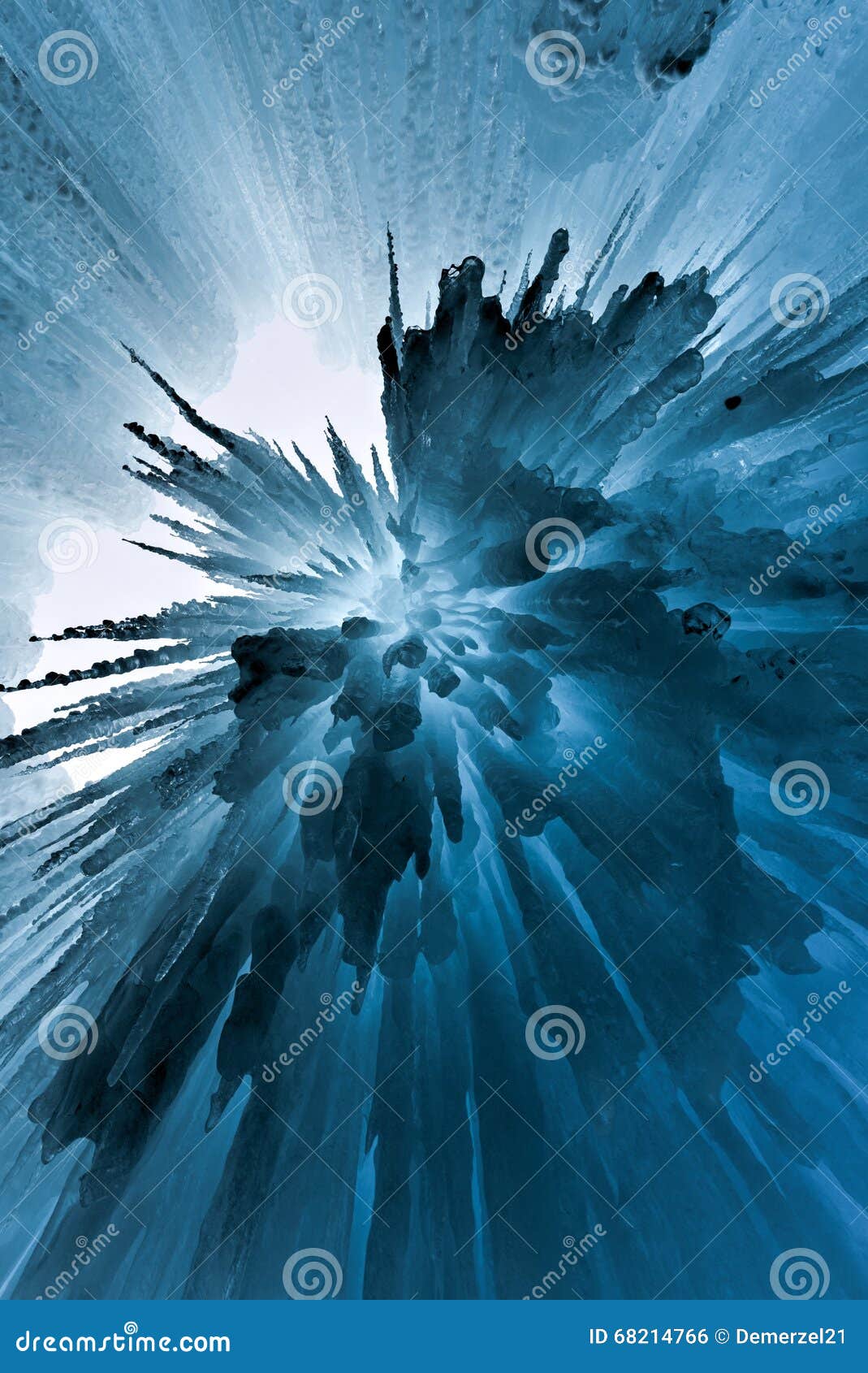 Translucent Blue Ice Castle Stock Photo - Image of calm, nature: 68214766