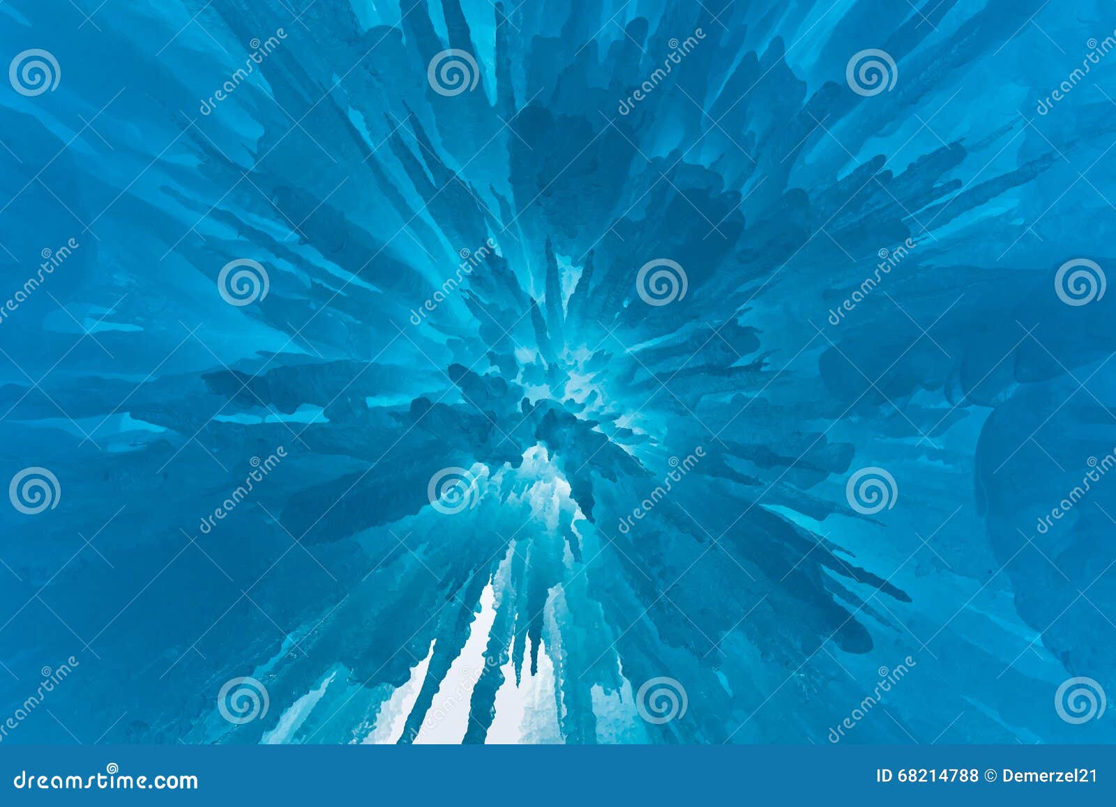 Translucent Blue Ice Castle Stock Photo - Image of cold, natural: 68214788