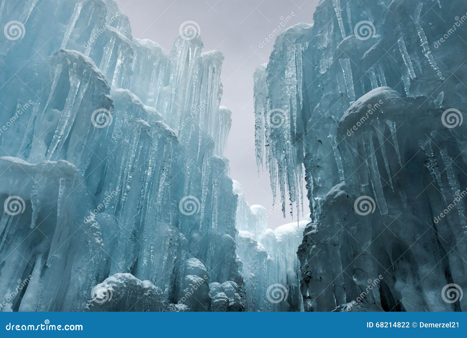 Translucent Blue Ice Castle Stock Photo - Image of delicate, natural ...