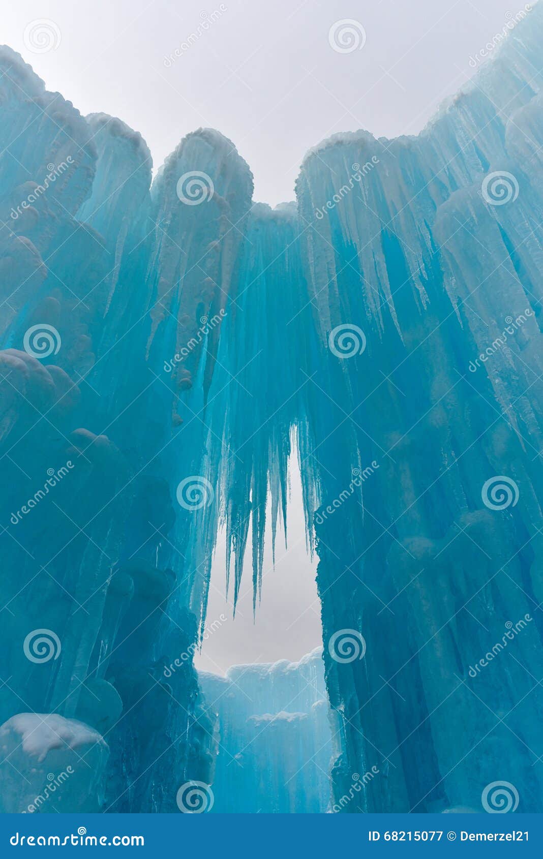 Translucent Blue Ice Castle Stock Image - Image of dangling, frosty ...