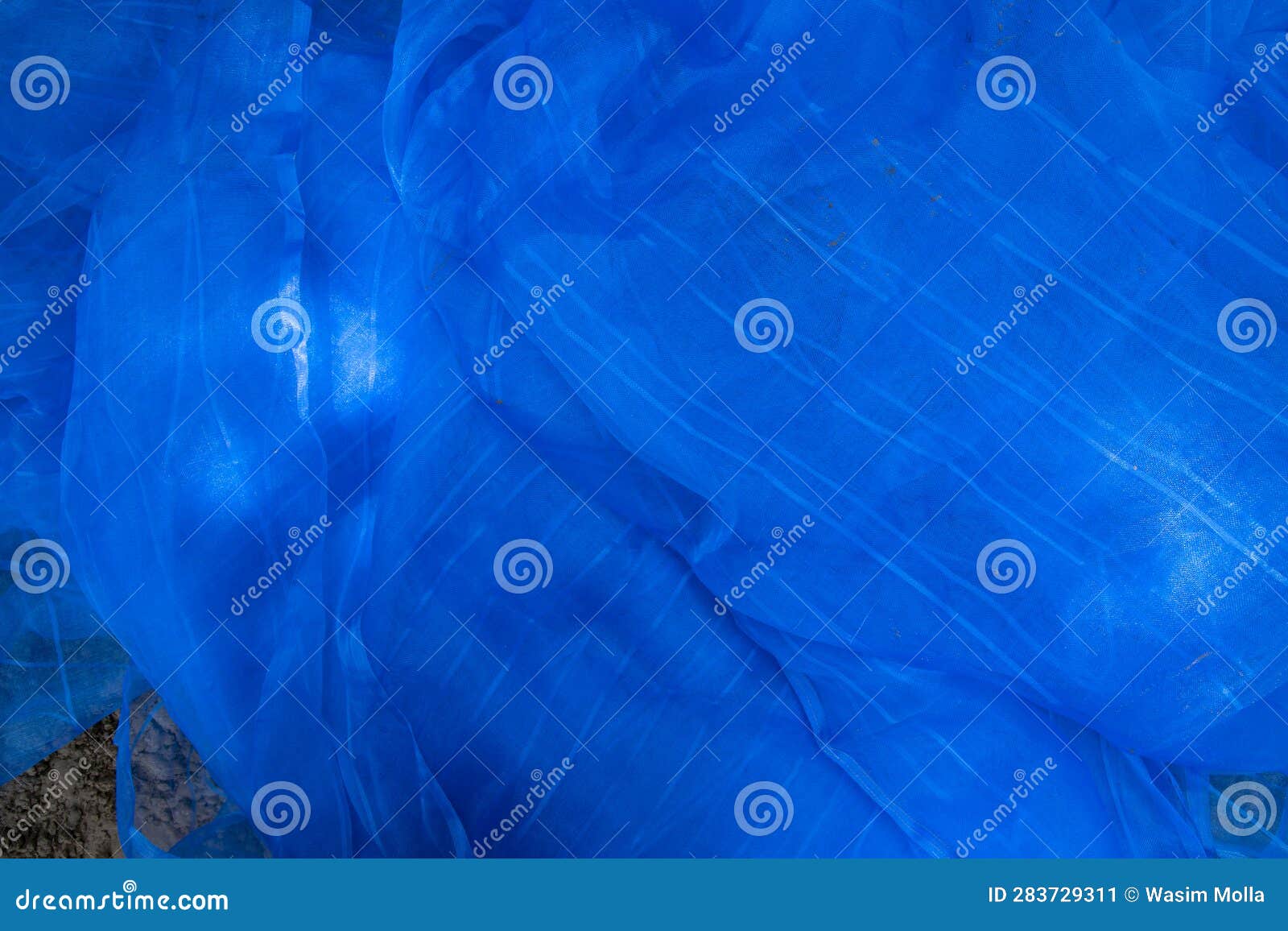 Translucent Blue Net Fabric Can Be Used As a Background Stock Image ...