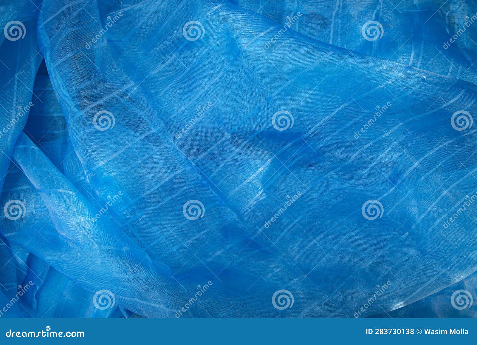 Translucent Blue Net Fabric Can Be Used As a Background Stock Photo ...
