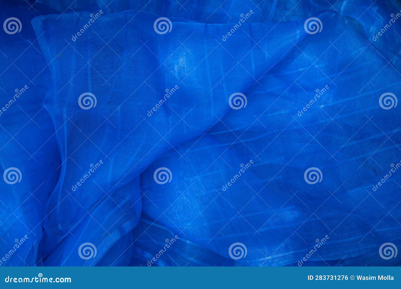 Translucent Blue Net Fabric Can Be Used As a Background Stock Photo ...