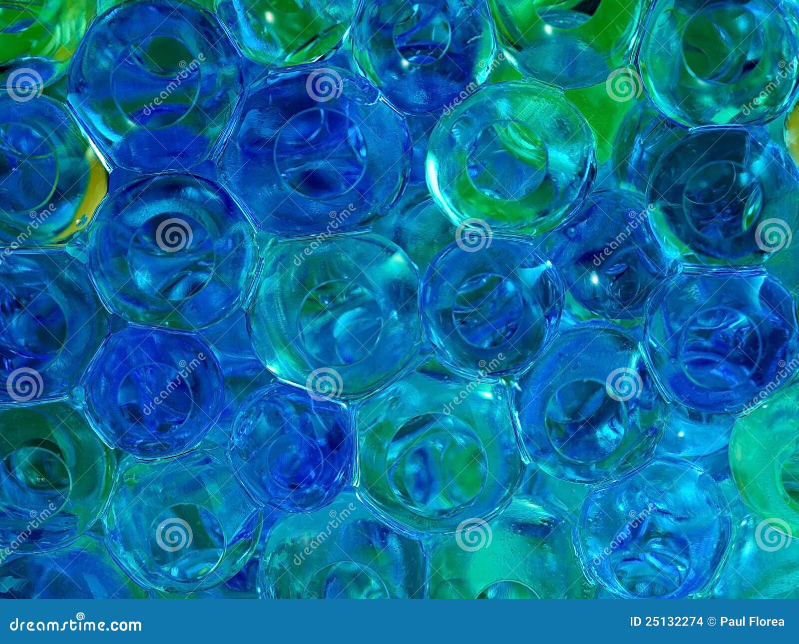 Translucent Blue and Yellow Glass Beads Stock Photo - Image of bright ...