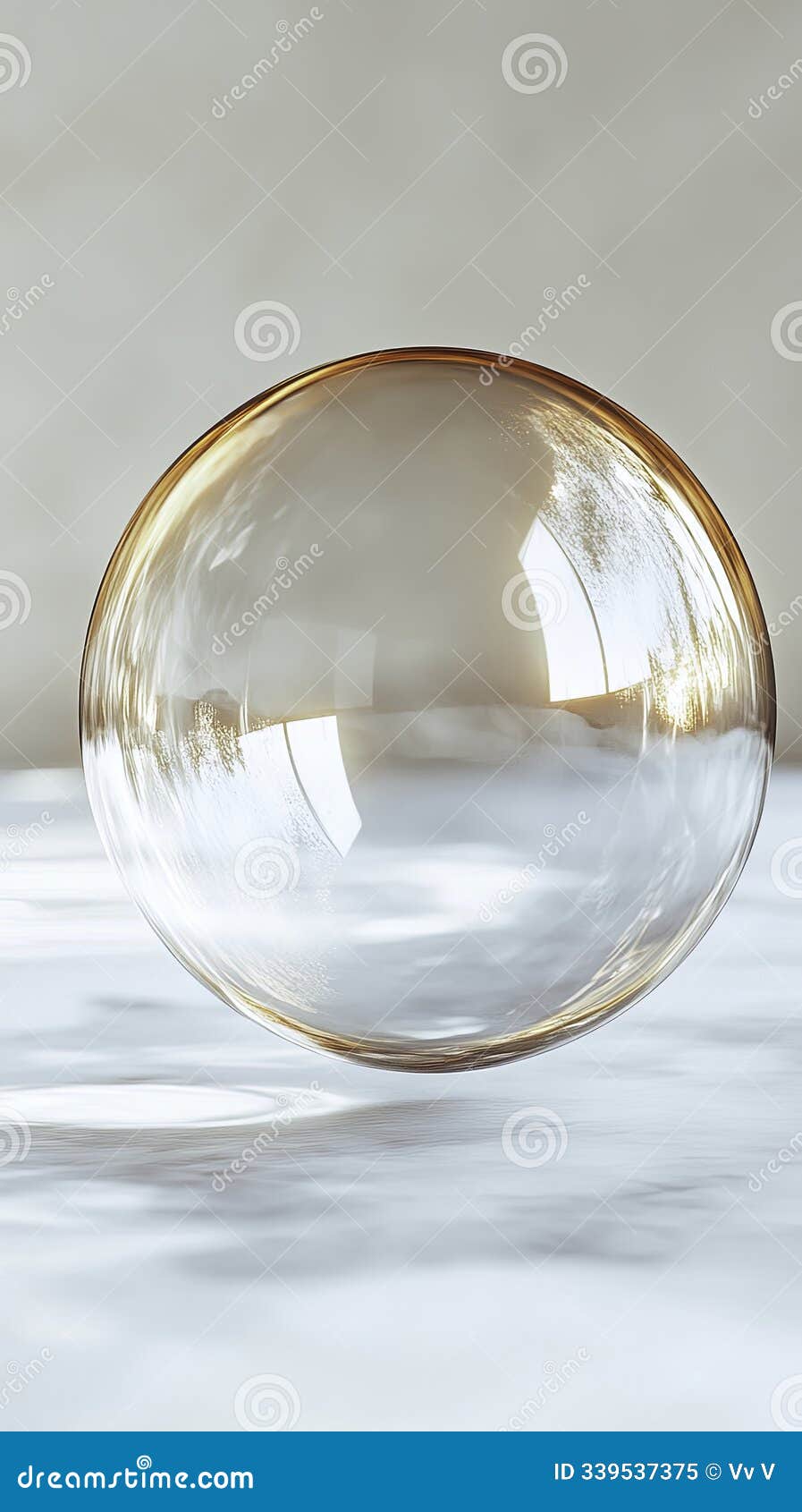 Translucent Bubble Reflecting Soft Light Tones Stock Illustration ...