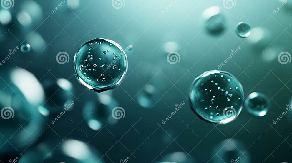 Translucent Bubbles in a Dreamy Gradient Background with Reflective ...