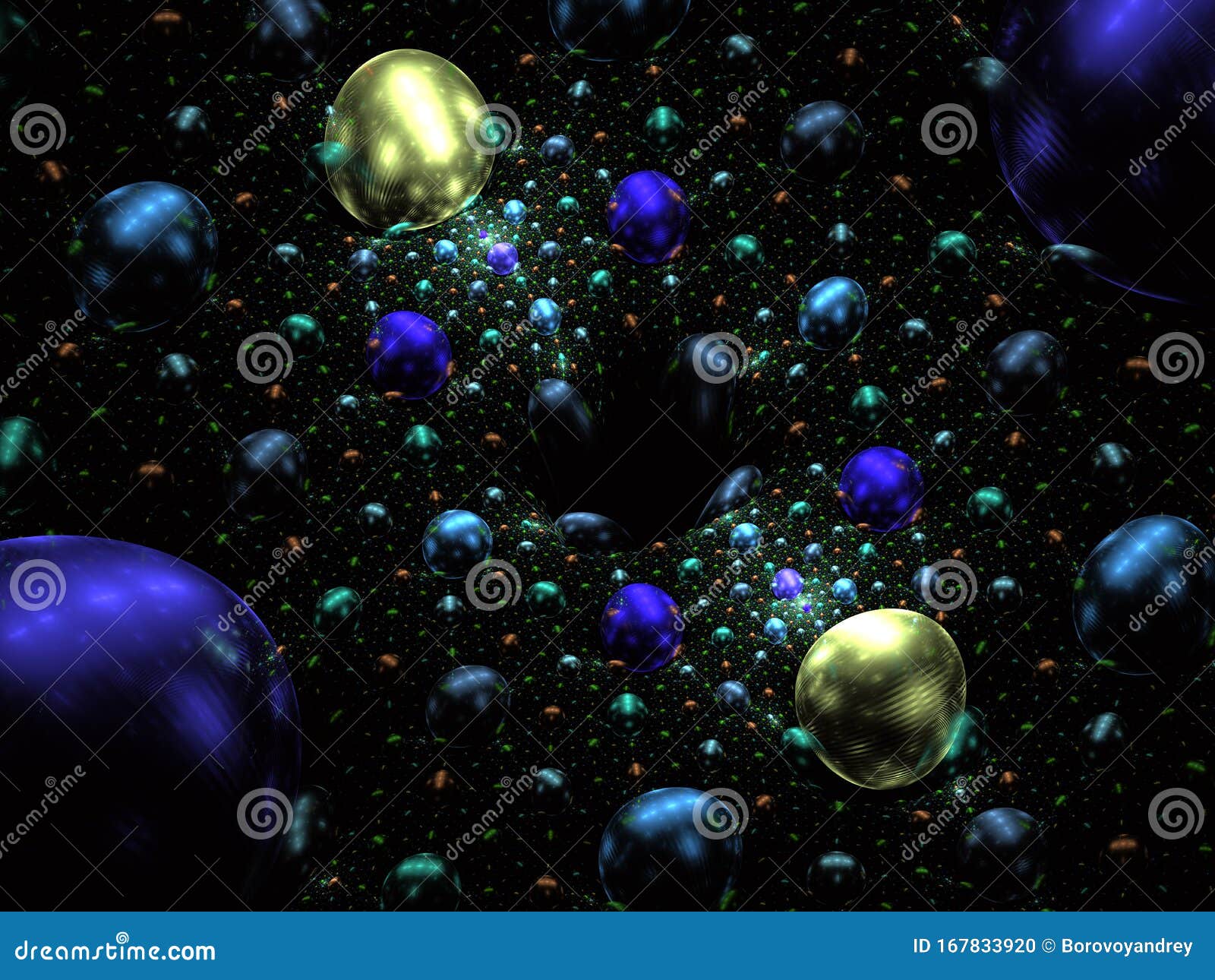 Bubbles Texture with Glow. Bright, Multicolored Bunches of 3d Orbs ...