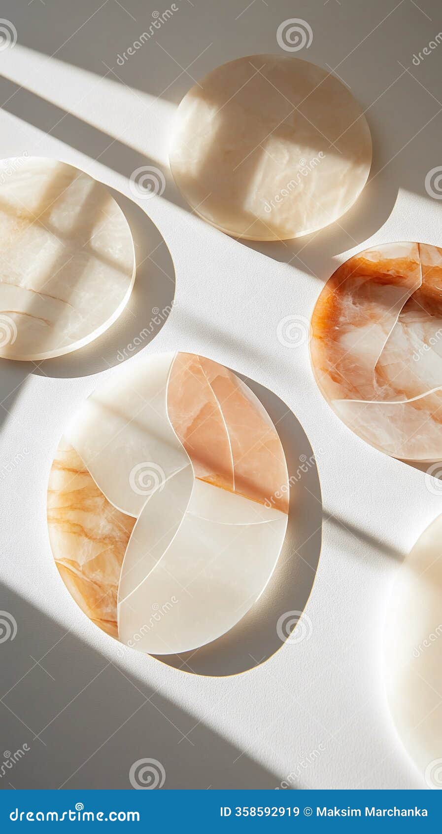 Translucent Circular Objects with Natural Textures Symbolizing Harmony ...