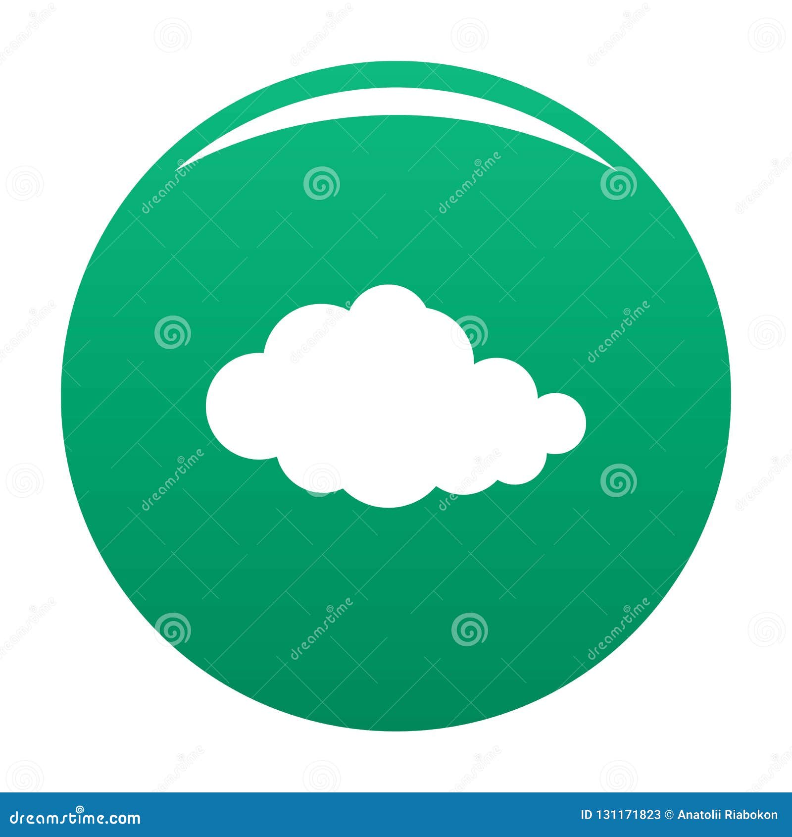 Translucent Cloud Icon Vector Green Stock Vector - Illustration of ...