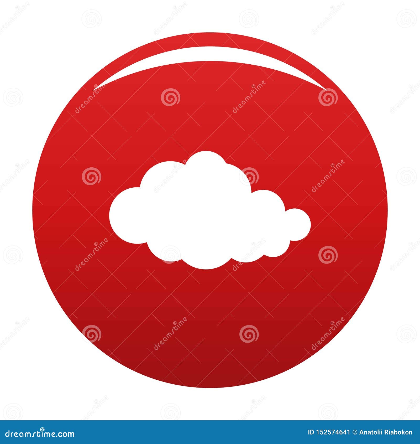 Translucent Cloud Icon Vector Red Stock Vector - Illustration of fluffy ...