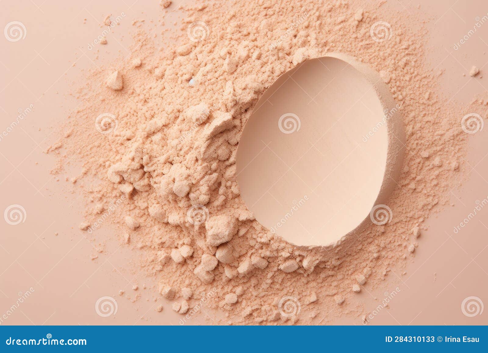 Translucent Compact Powder Texture with Loose Edges Isolated on Beige ...