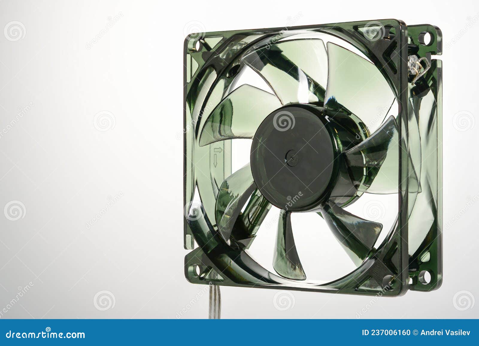 Translucent Computer Fan. Right Side View of Semitransparent Pc Cooler ...