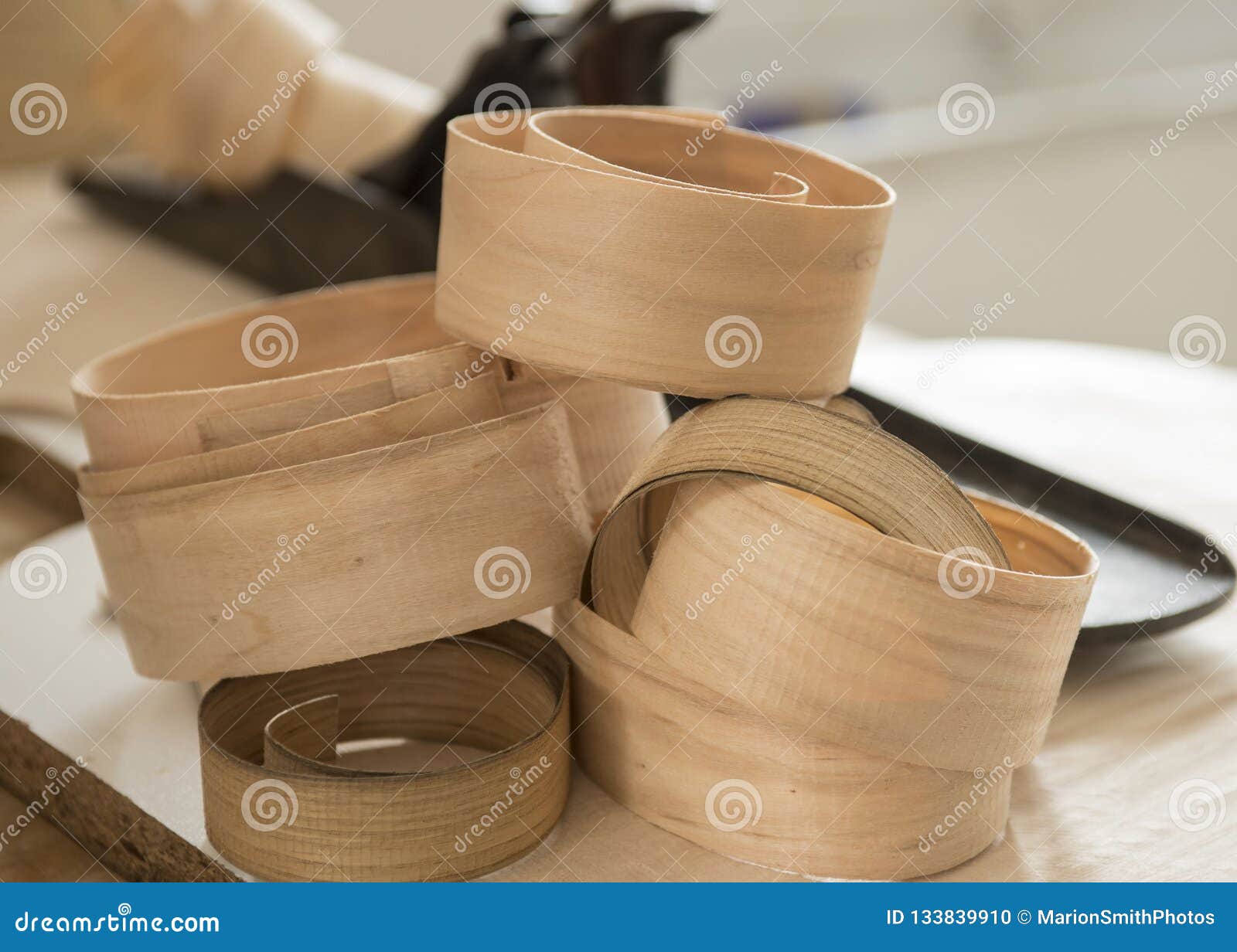 Almost Translucent Cream Wood Curls Stock Photo - Image of furniture ...