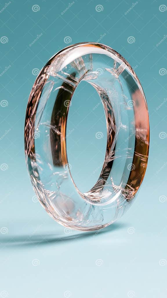 Translucent Crystal Ring on Blue Background with Intricate Patterns ...