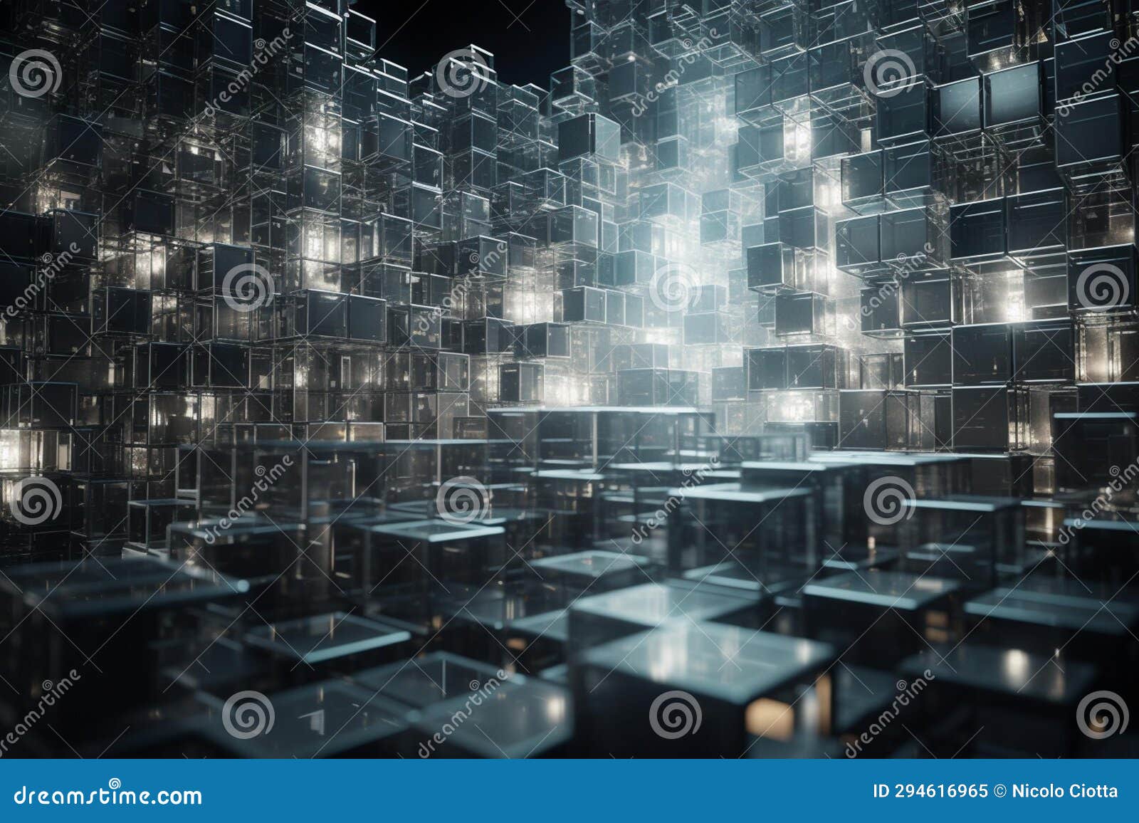 Translucent Cubes: a Captivating Grey Tech Wallpaper Stock Illustration ...