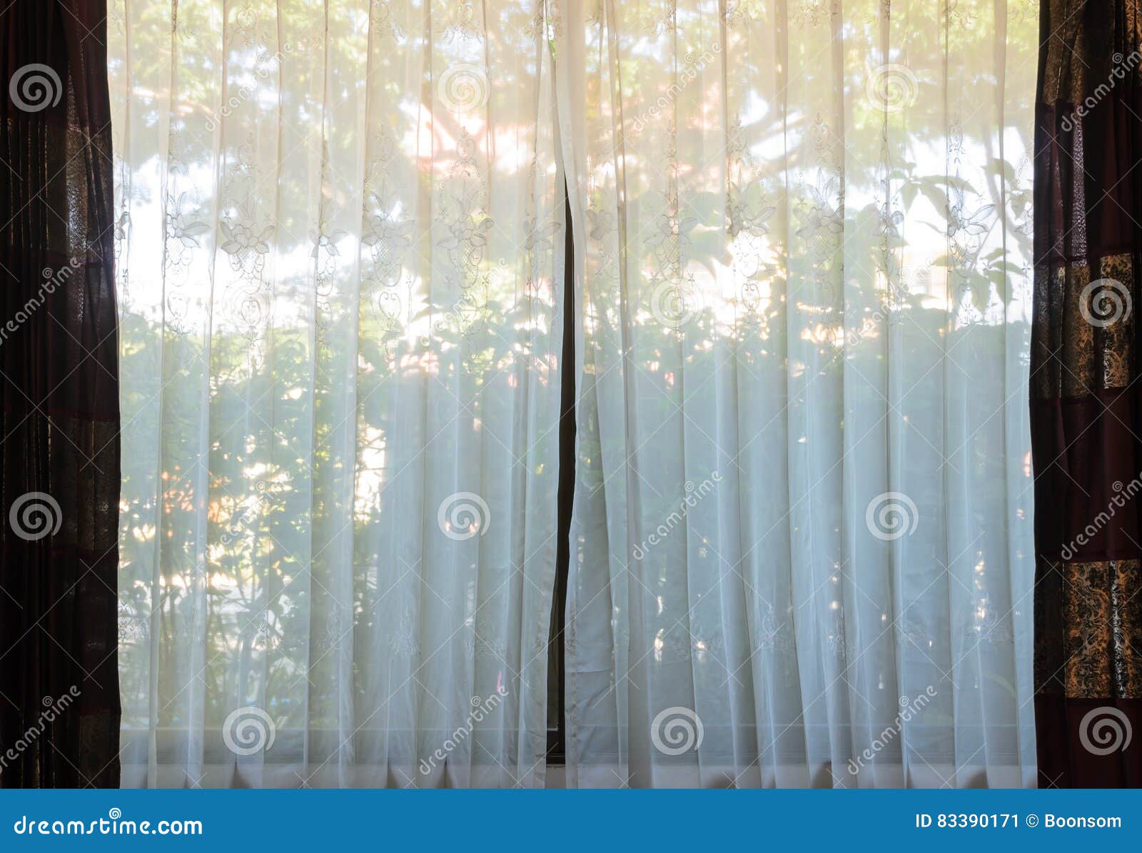 Translucent curtain window stock image. Image of house - 83390171