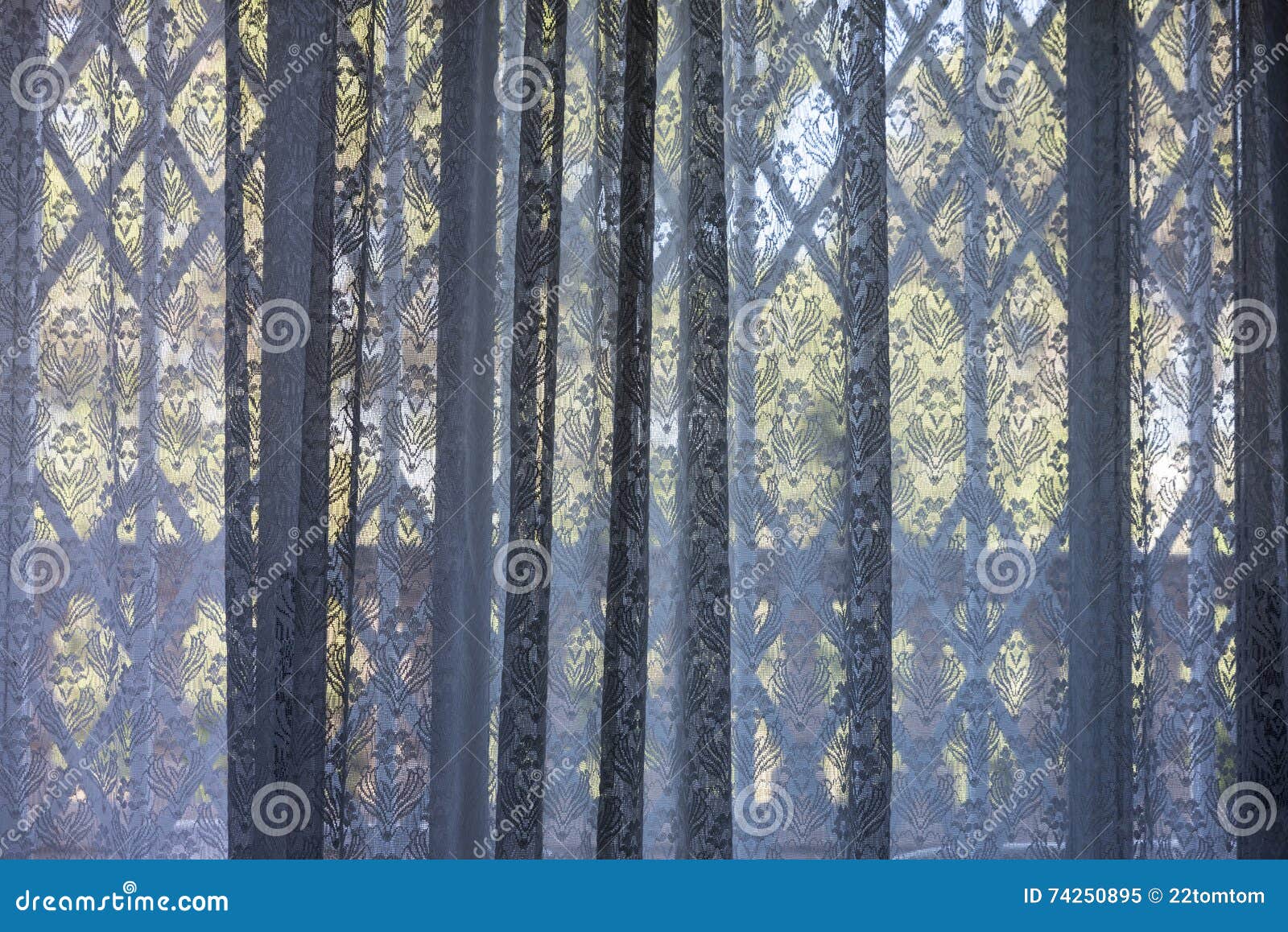 Translucent Curtains in a Window Stock Image - Image of textured ...