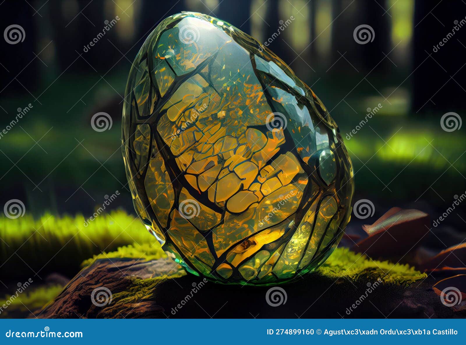 Translucent Dinosaur Egg with an Embryo Inside. Stock Illustration ...