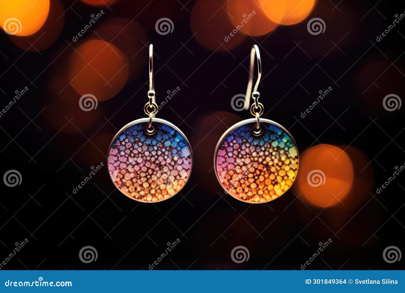 Translucent Earrings on a Dark Background, Gradient Transition of the ...