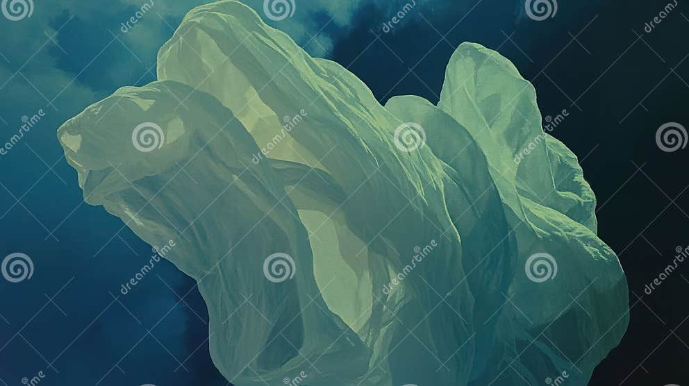 A Translucent, Ethereal Form Resembling a Cloud, Set Against a Deep ...