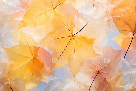 Translucent Fallen Autumn Leaves. Fall Autumn Background Stock ...