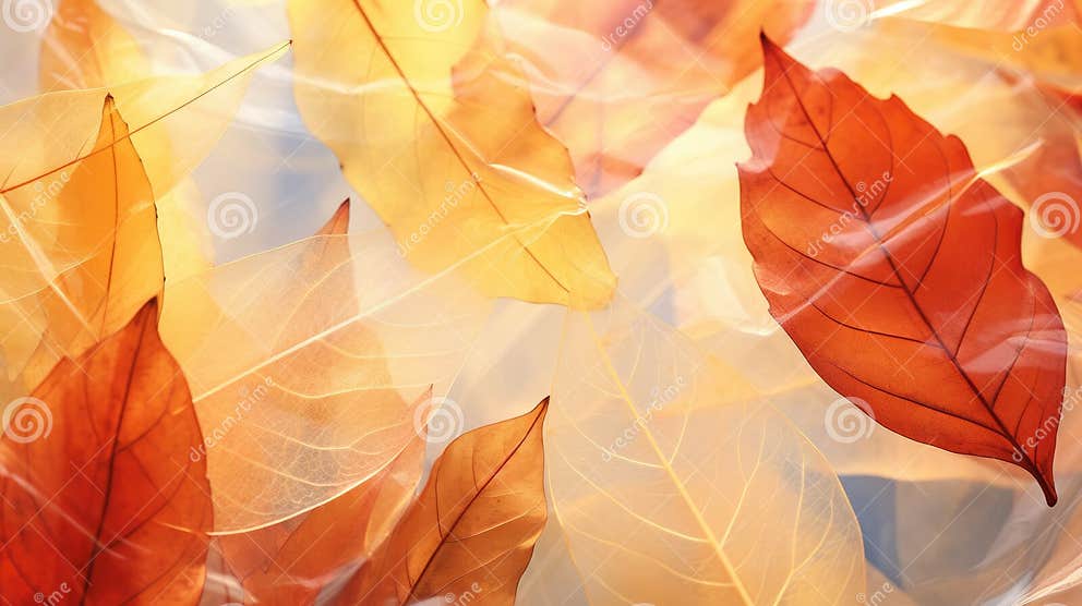 Translucent Fallen Autumn Leaves. Fall Autumn Background Stock ...