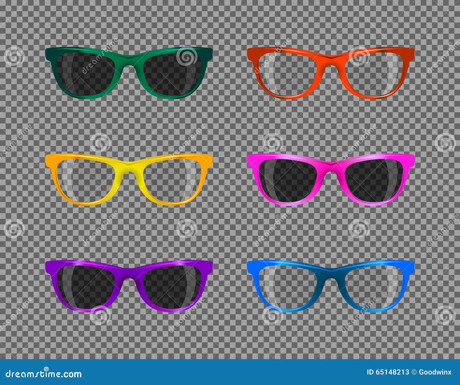 Sunglasses Various Black Vector Silhouette Set. | CartoonDealer.com ...