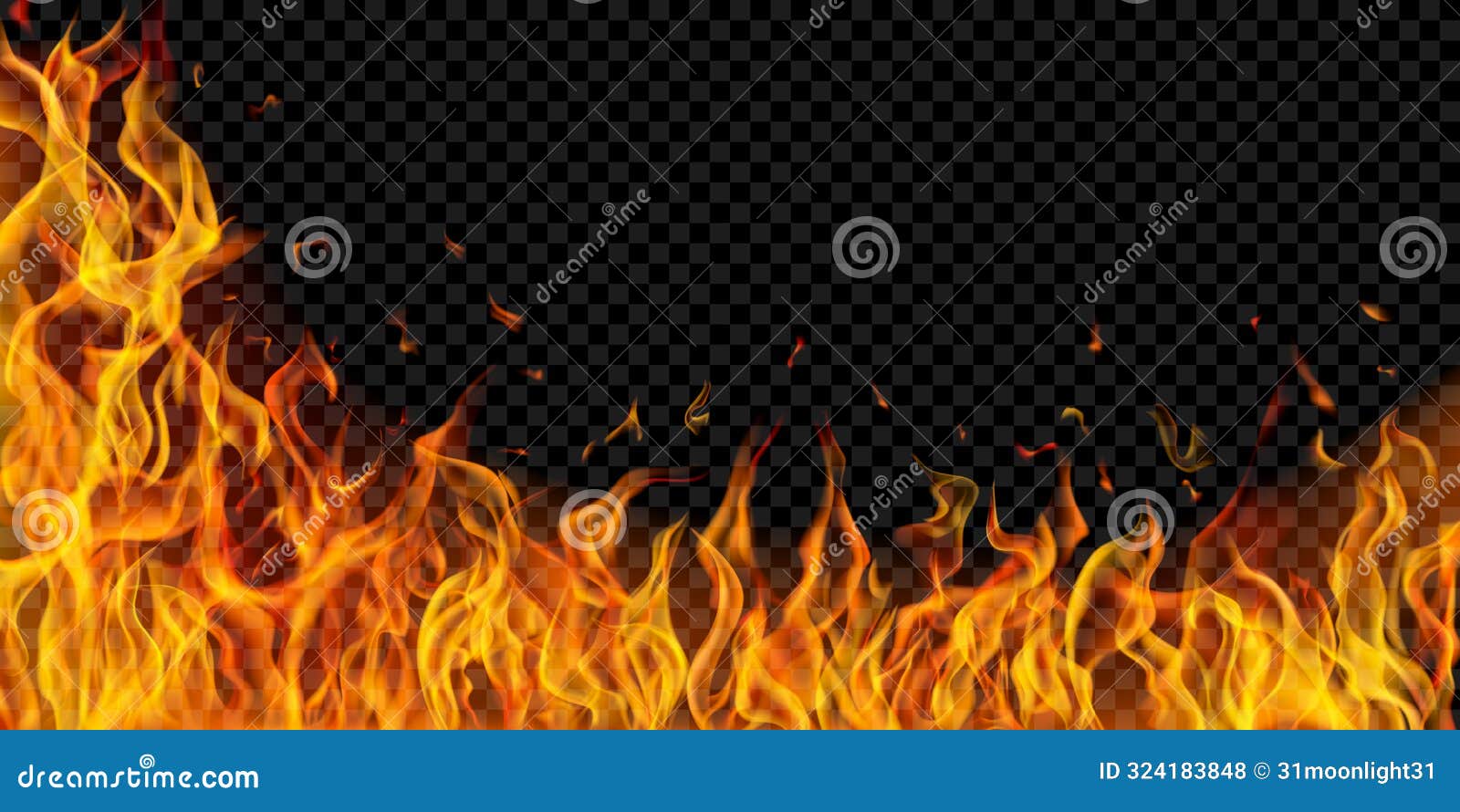 Translucent fire flames stock vector. Illustration of burn - 324183848