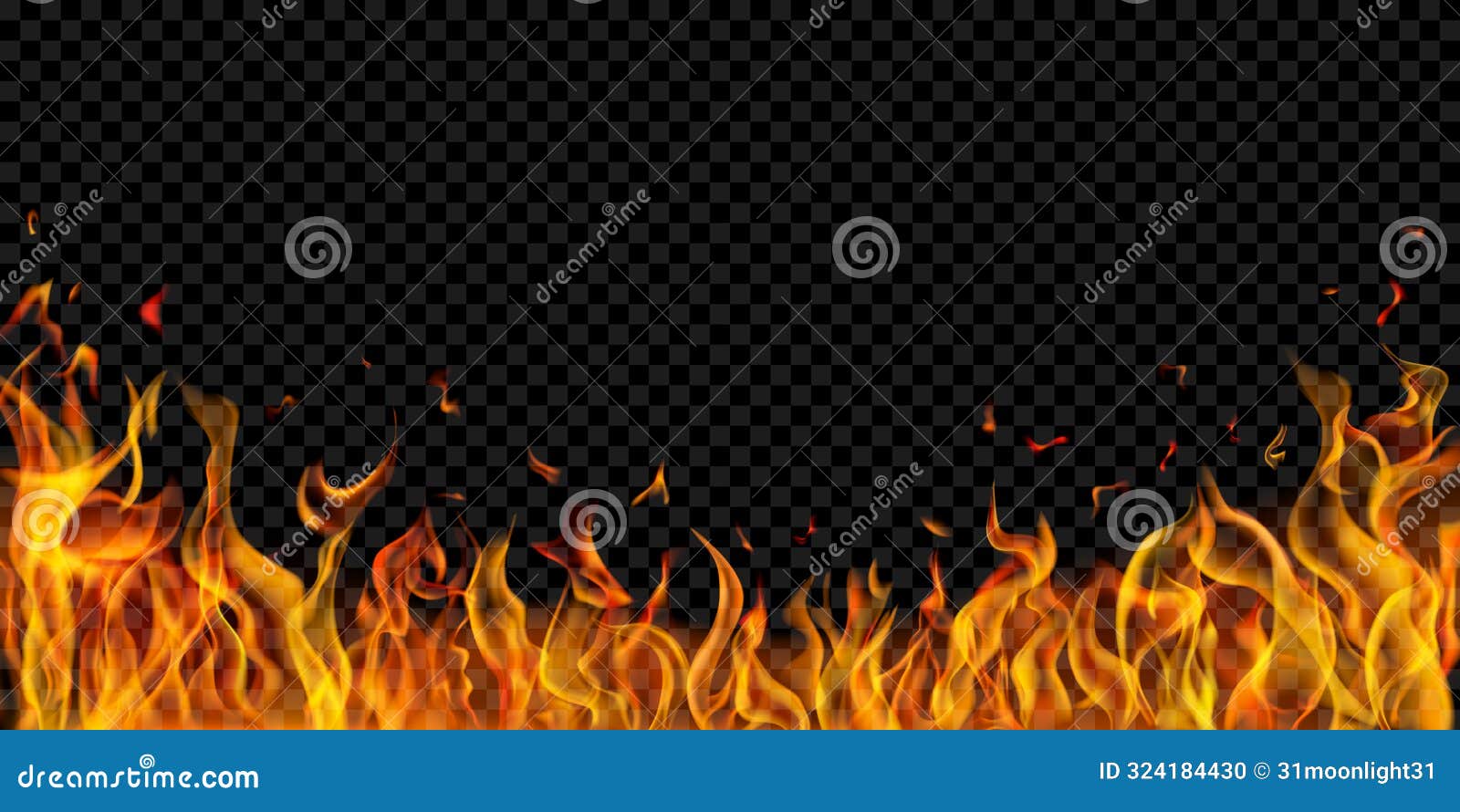 Translucent fire flames stock vector. Illustration of dark - 324184430
