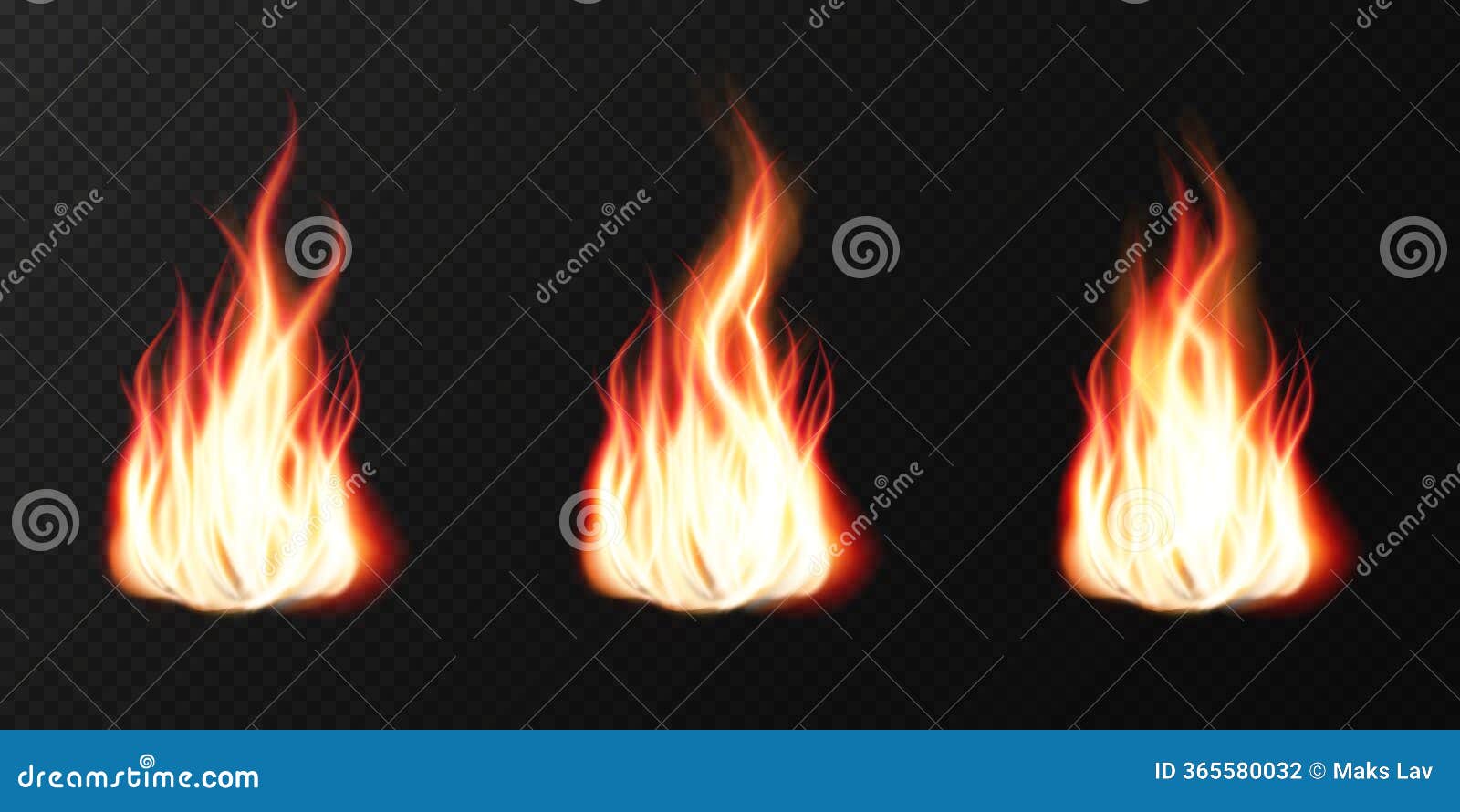 Translucent Fire Flames And Sparks On Transparent Background. For Used ...