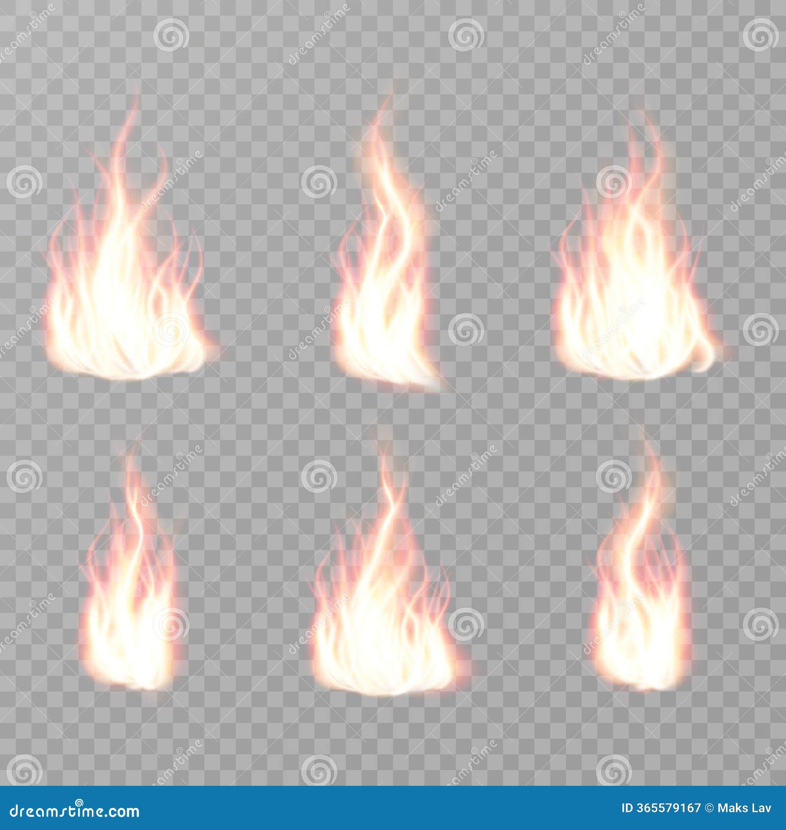 Translucent Fire Flames And Sparks On Transparent Background. For Used ...