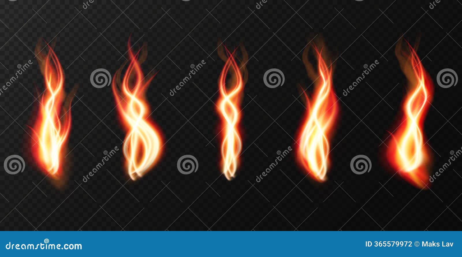 Translucent Fire Flames And Sparks On Transparent Background. For Used ...