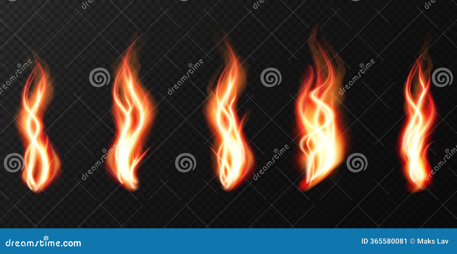 Translucent Fire Flames And Sparks On Transparent Background. For Used ...