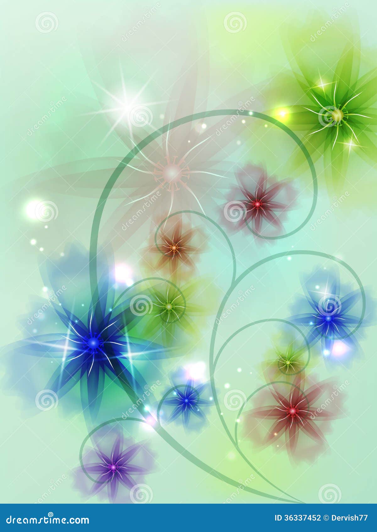 Translucent flowers stock vector. Illustration of soft - 36337452