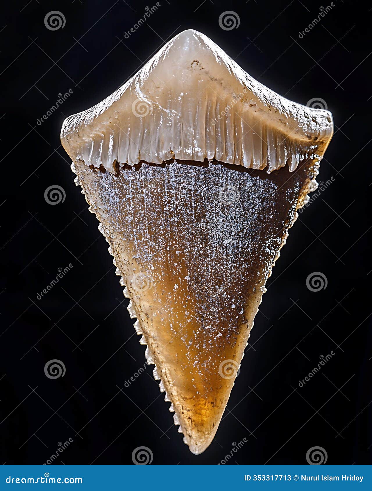 Translucent Tooth Isolated On Blue Gradient Background. Cartoon Vector ...