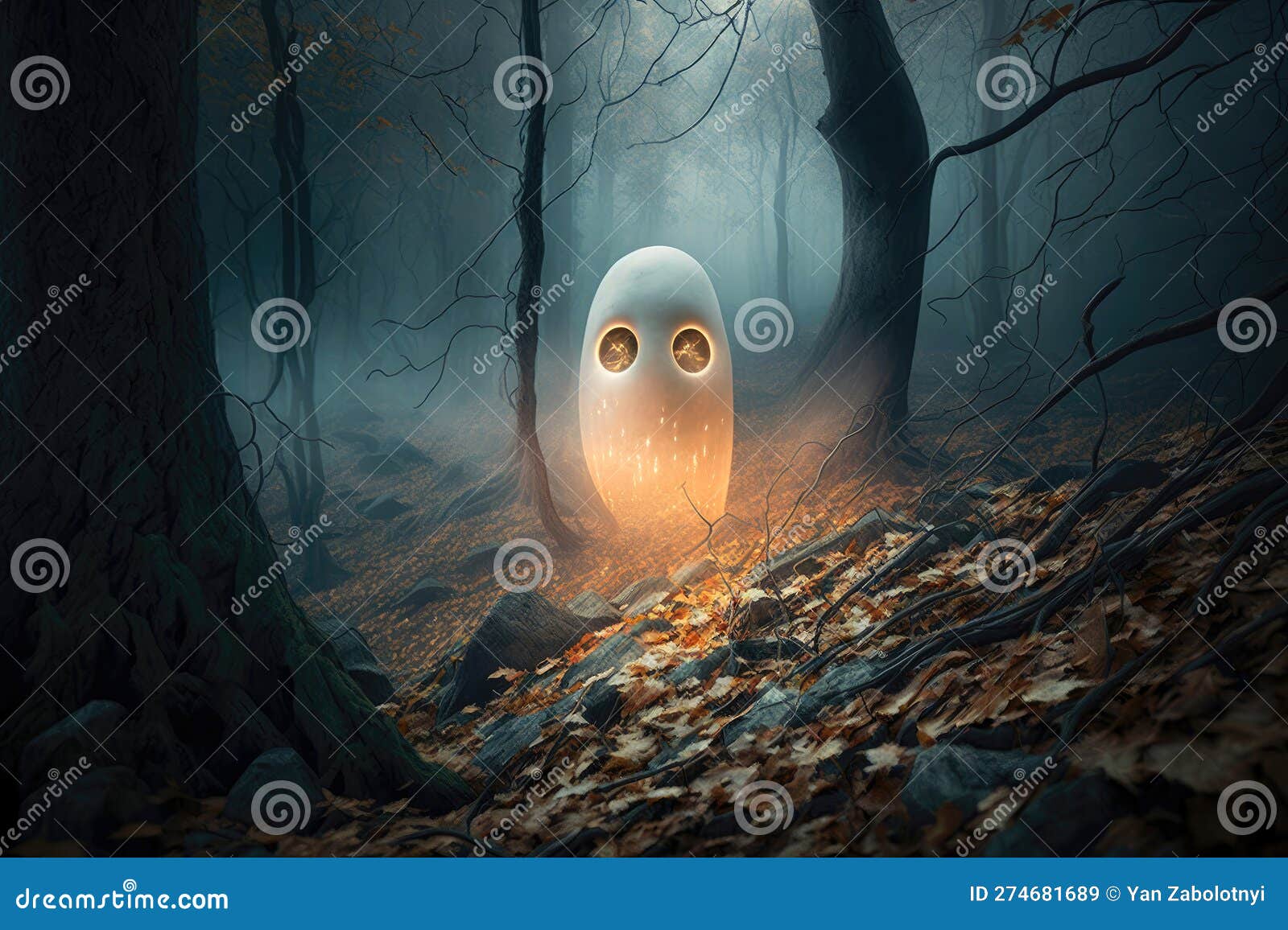 A Ghostly Translucent Figure Floats Along A Hallway Of Haunted House ...