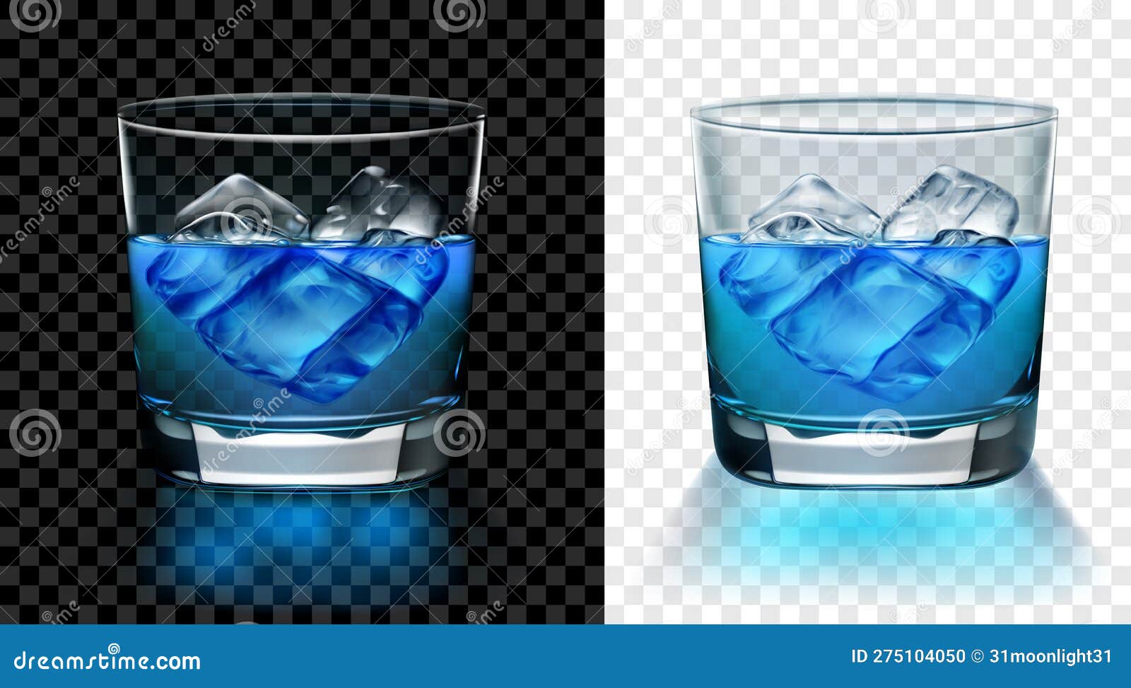 Glass of water with ice stock vector. Illustration of light - 275104050