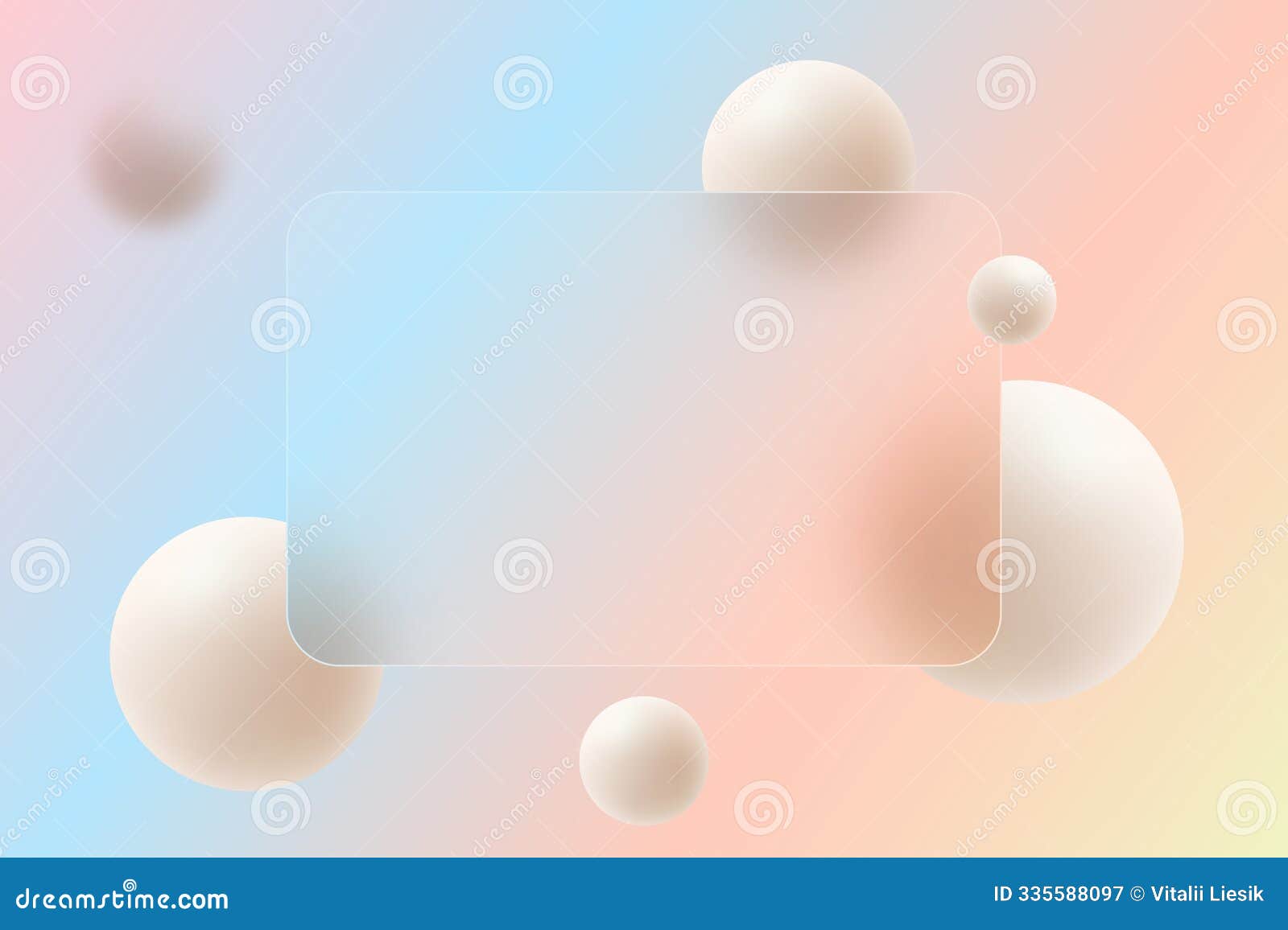Translucent Glass Partition with Floating Spheres. Abstract Background ...